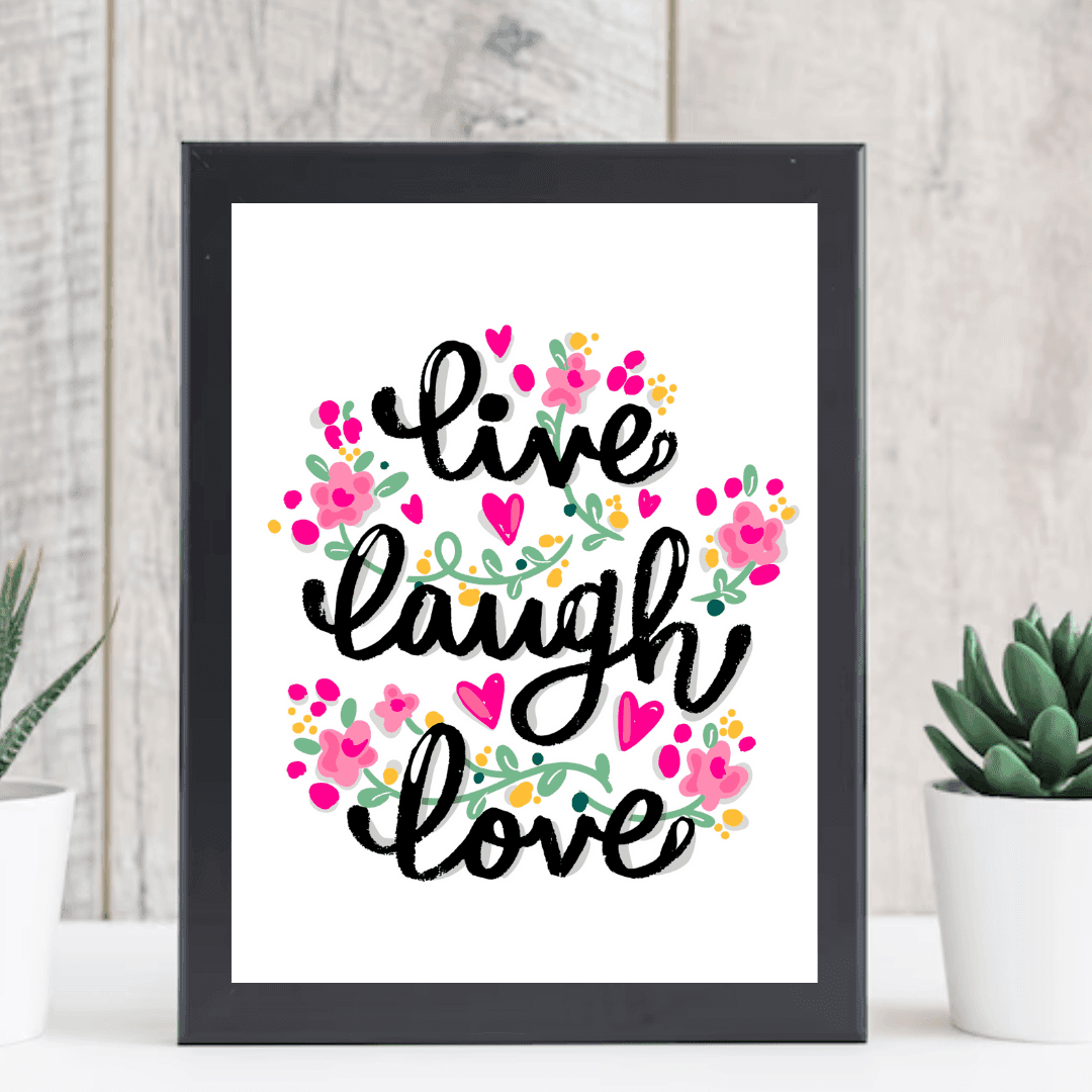 Live Laugh Love Wall Art (A4) - Artmall Gift Shop